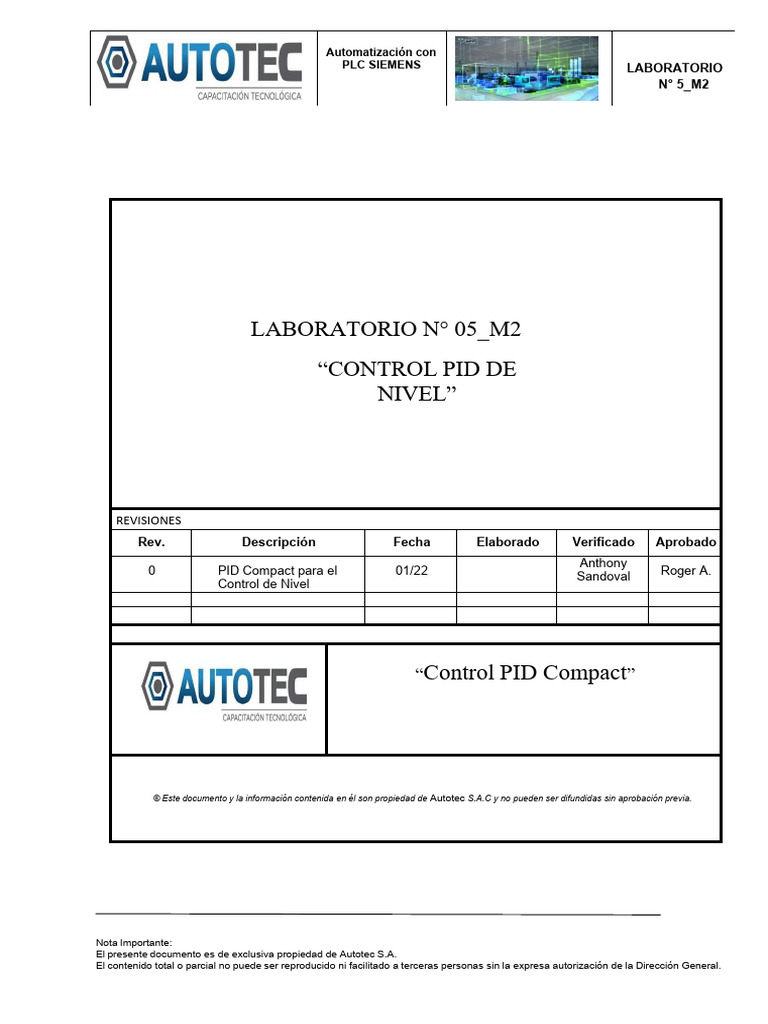 Laboratorio - 05 - M2 - CONTROL PID DE NIVEL 9 | PDF