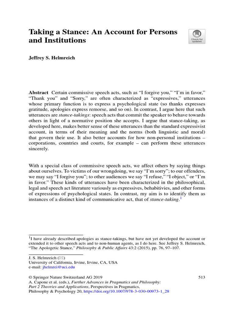 taking and amrking stance | PDF