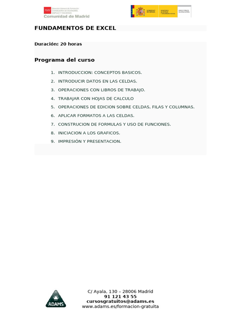 Fundamentos de Excel | PDF | Arte