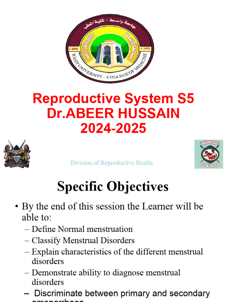 Menstrual Disorders DR - Abeer | PDF