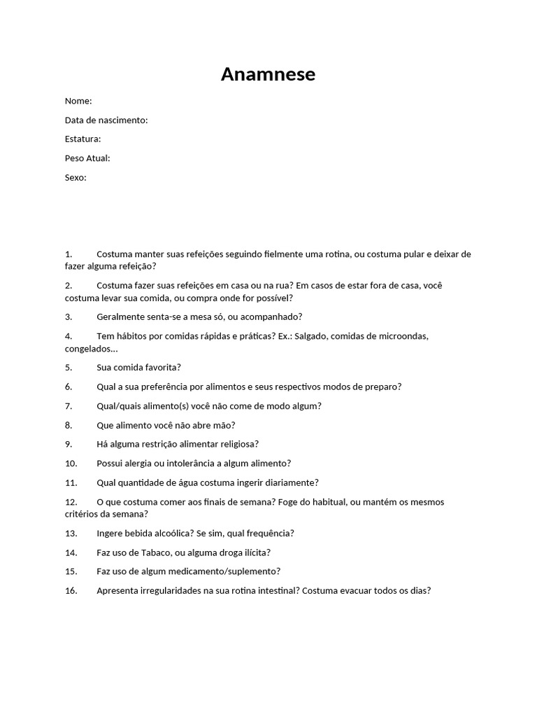 Anamnes e | PDF