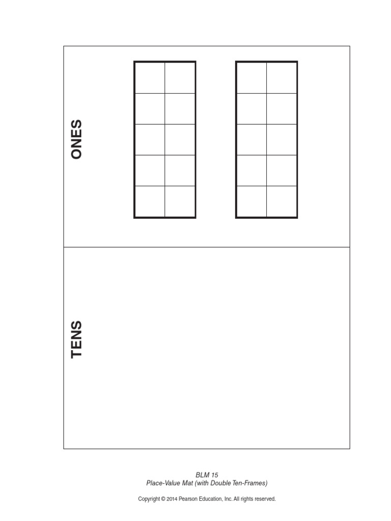 BLM 15 Place-Value Mat (With Double Ten-Frames) | PDF