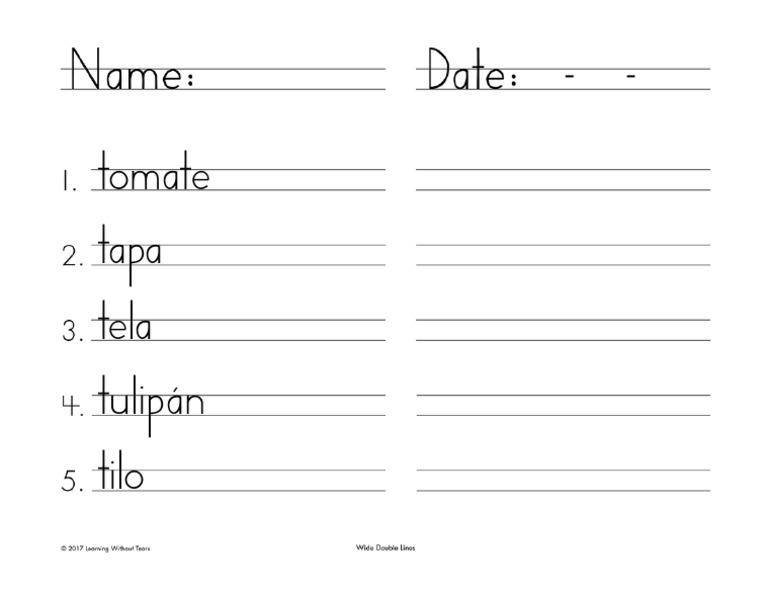 palabras silabas t | PDF