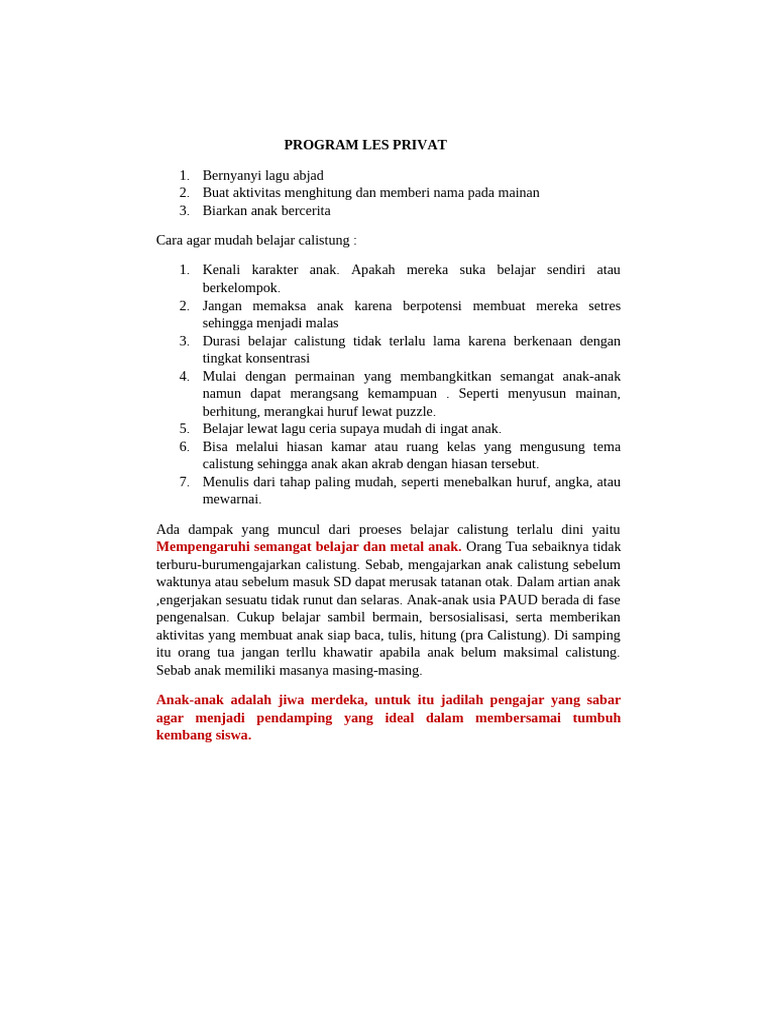 Program Les Privat | PDF