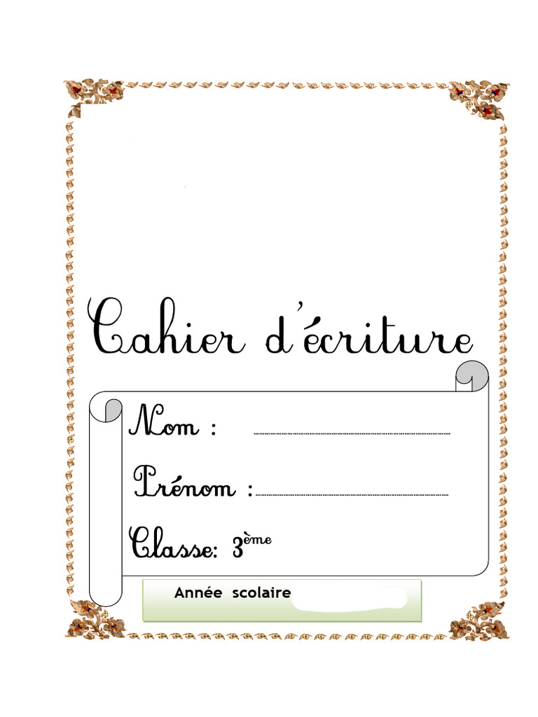 Cahier D'écriture 3aep | PDF