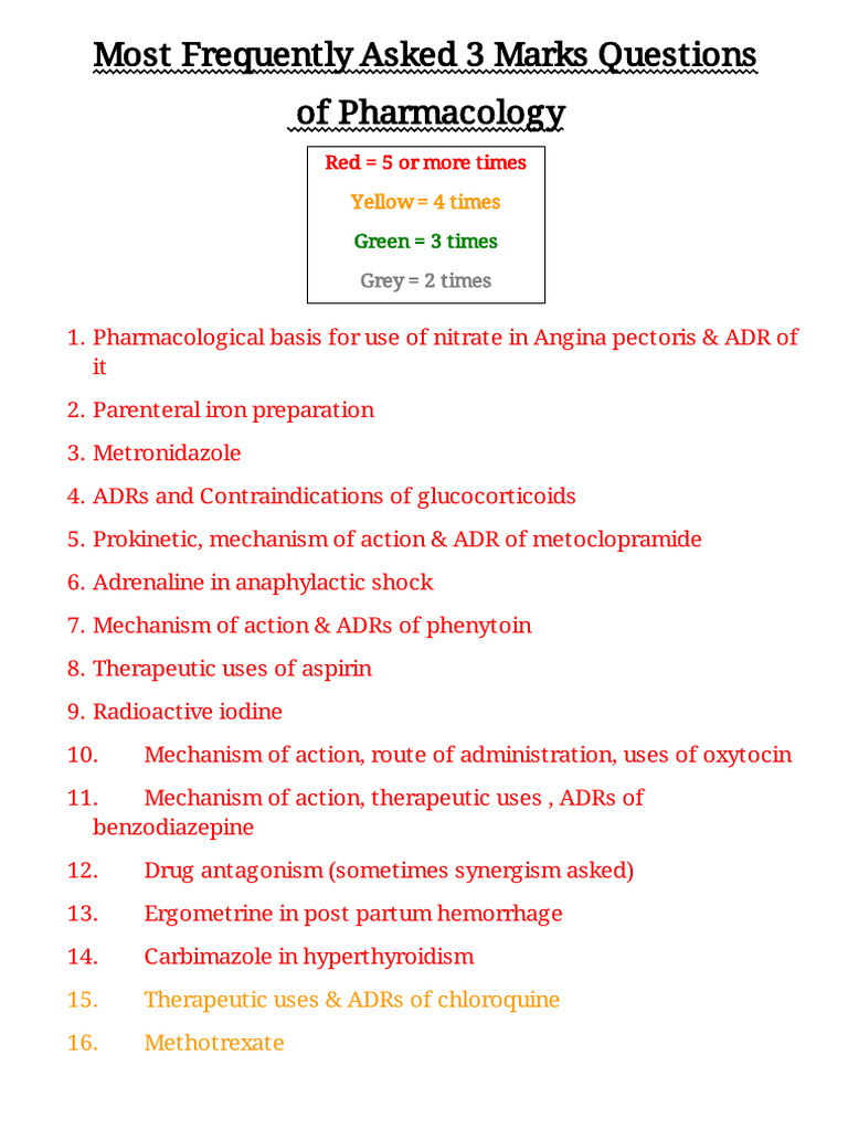3m-FAQs Pharmacology | PDF