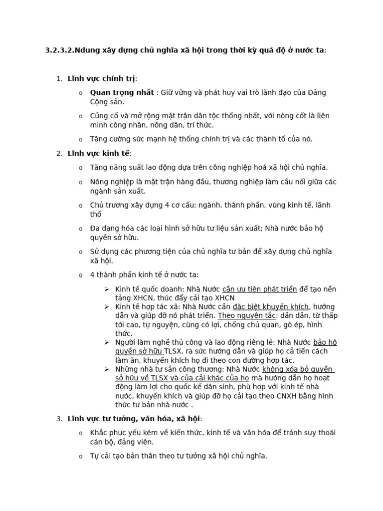 3.2.3.2.ndung Xây D NG CH Nghĩa Xã H I Trong TH I K Quá Đ Nư C Ta | PDF