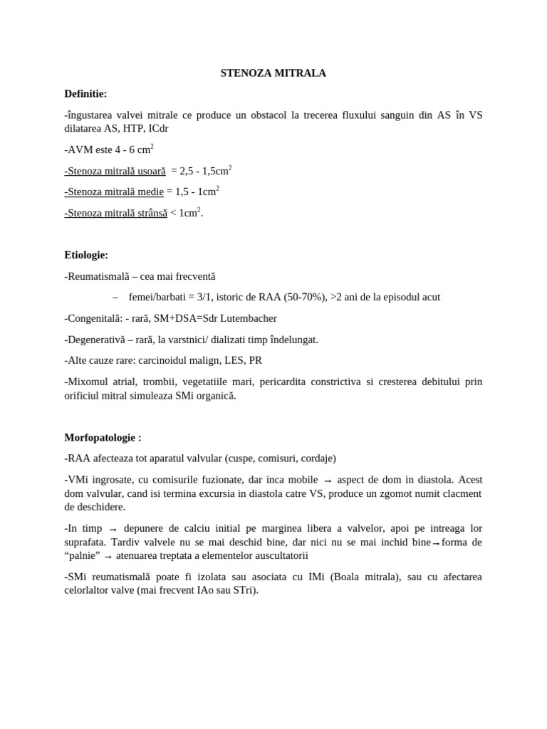 Stenoza Mitrala | PDF