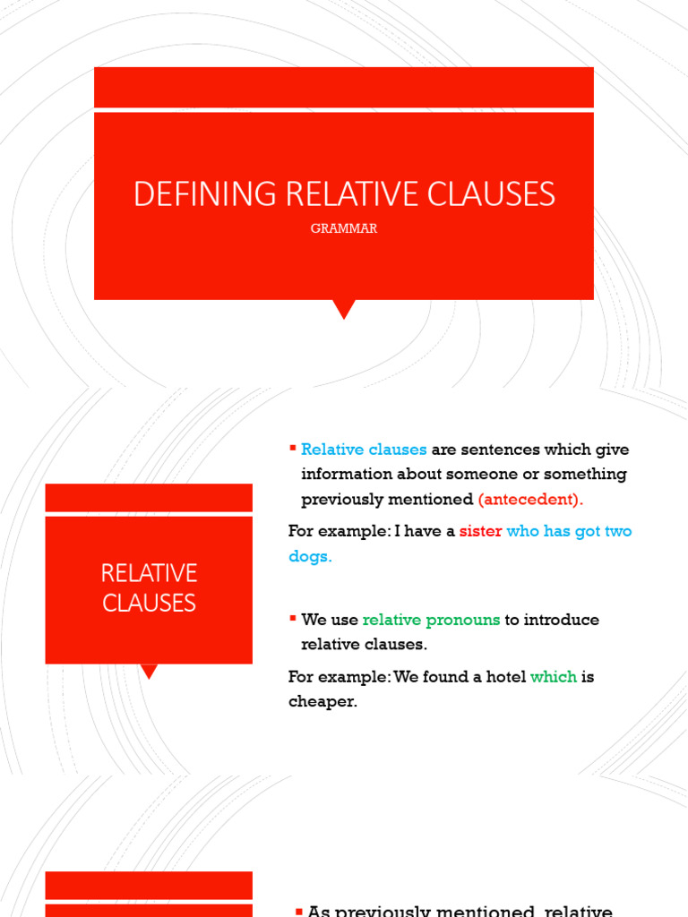 Defining Relative Clauses | PDF