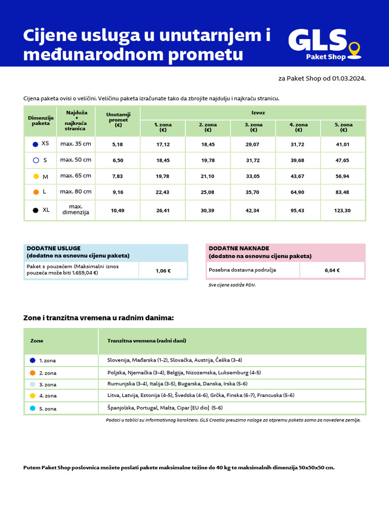 Cjenik Paket Shop 1.3.2024 PDF | PDF