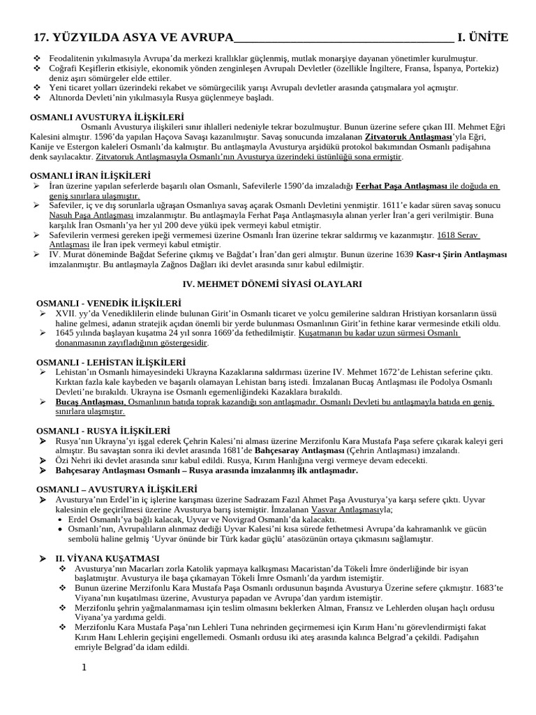 11 TARİH DERS NOTLARI YENİ | PDF