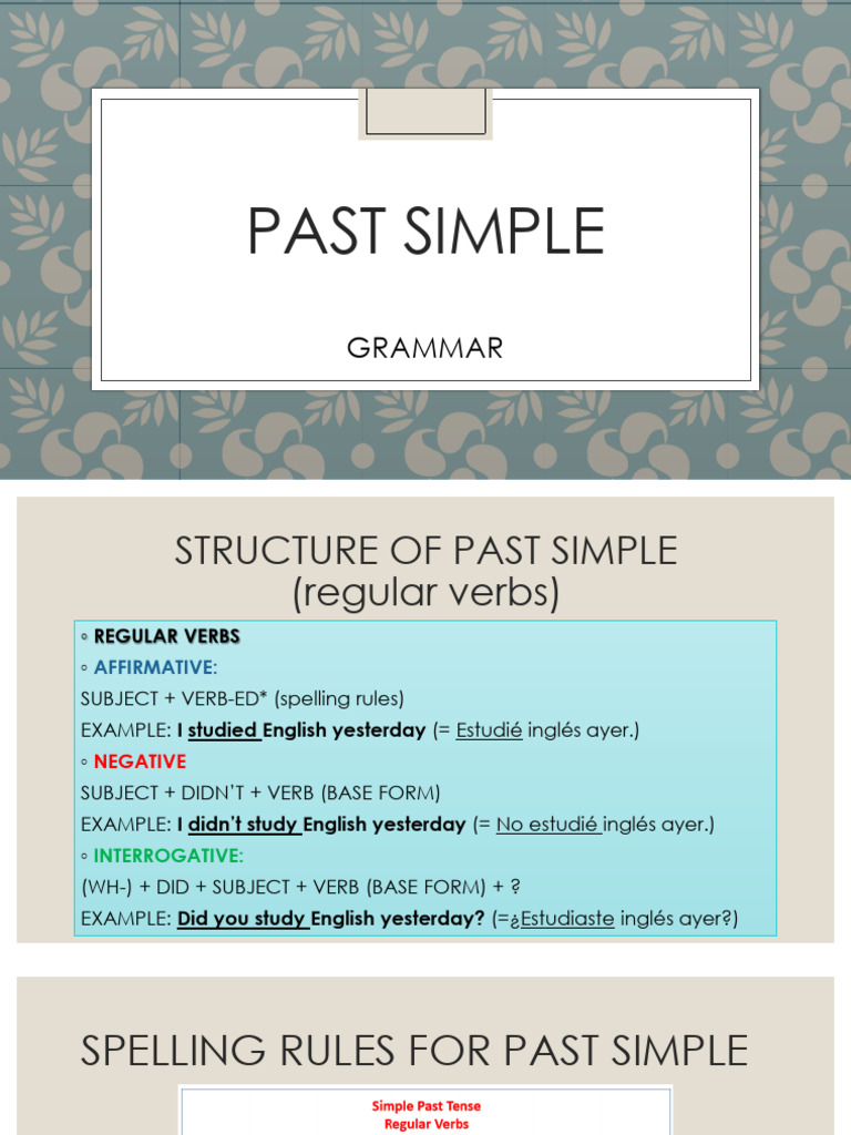Past Simple | PDF