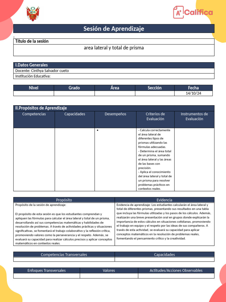 Area Lateral y Total de Prisma | PDF