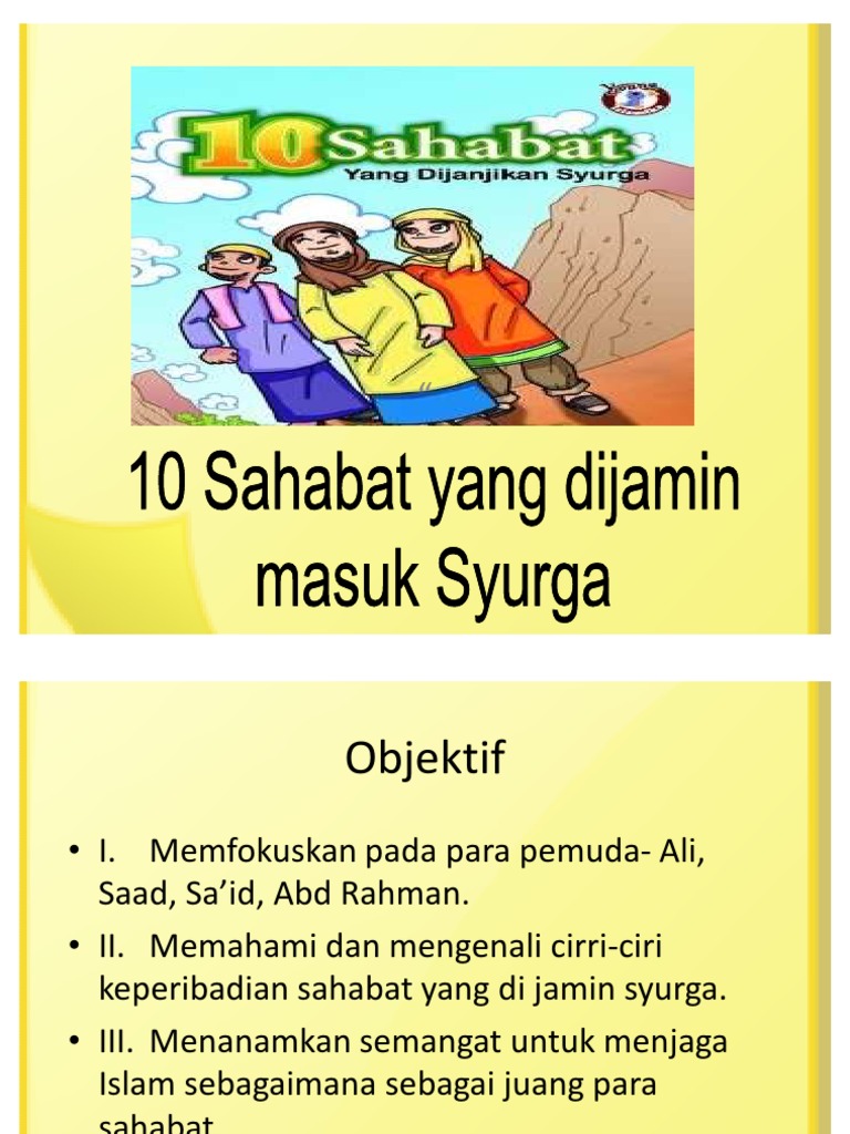 10 Sahabat Yang Dijamin Masuk Syurga | PDF