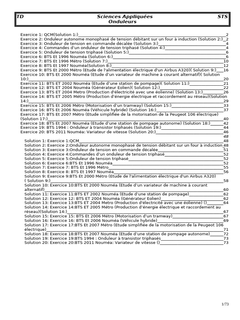 Ex STS2 13 Onduleurs | PDF