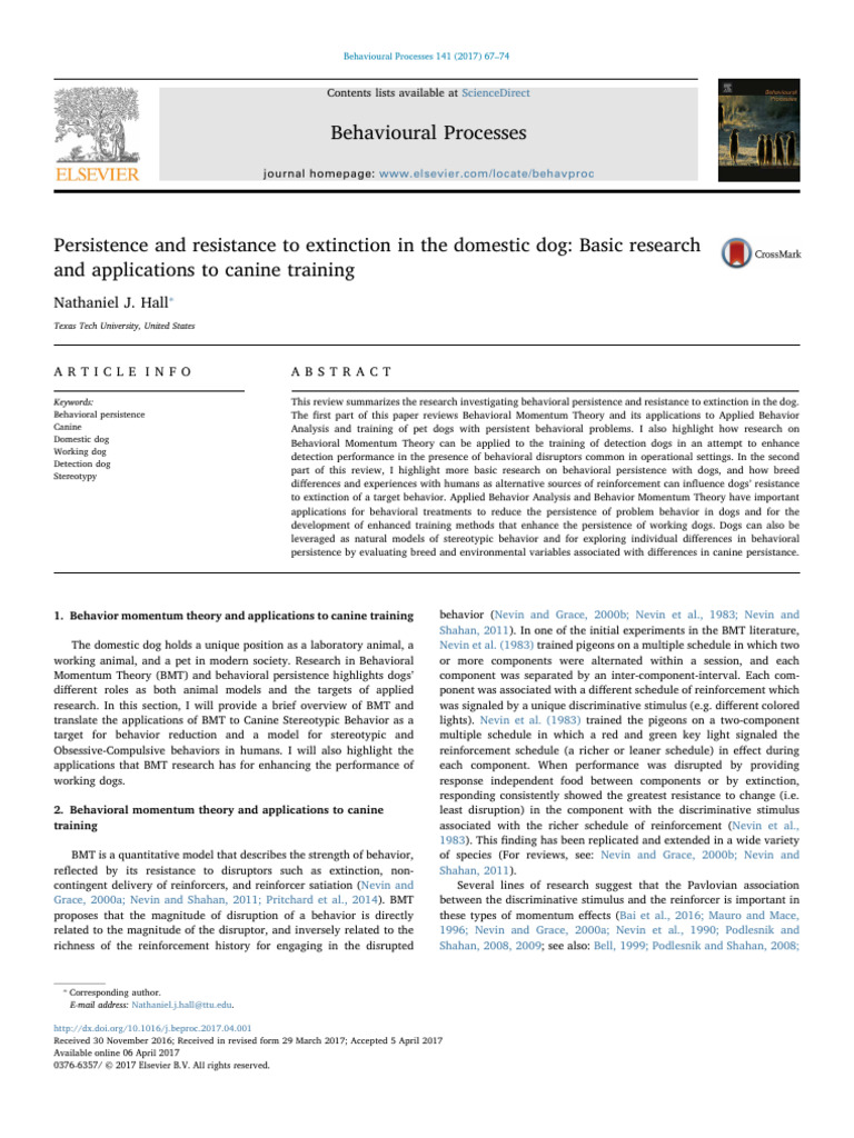 Research Article Persistence And Resistance To Extinction In The