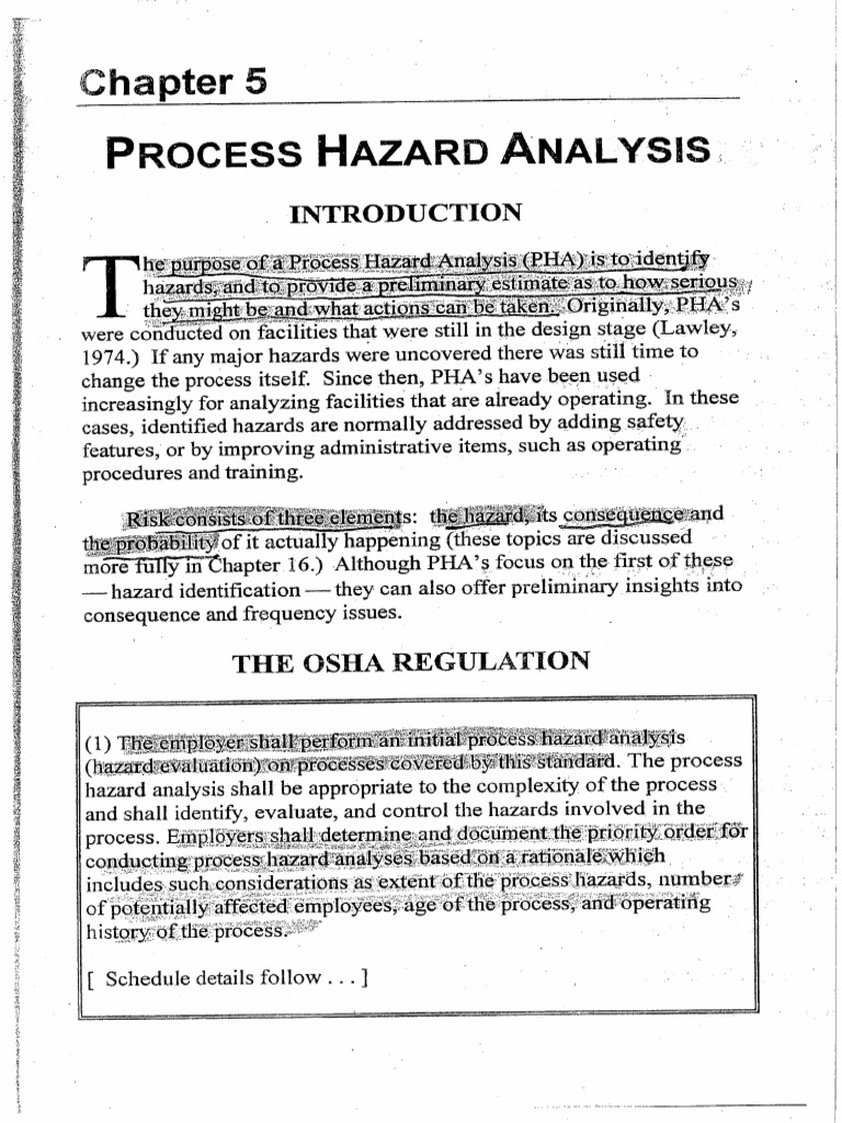 Chapter 5 Process Hazard Analysis | PDF