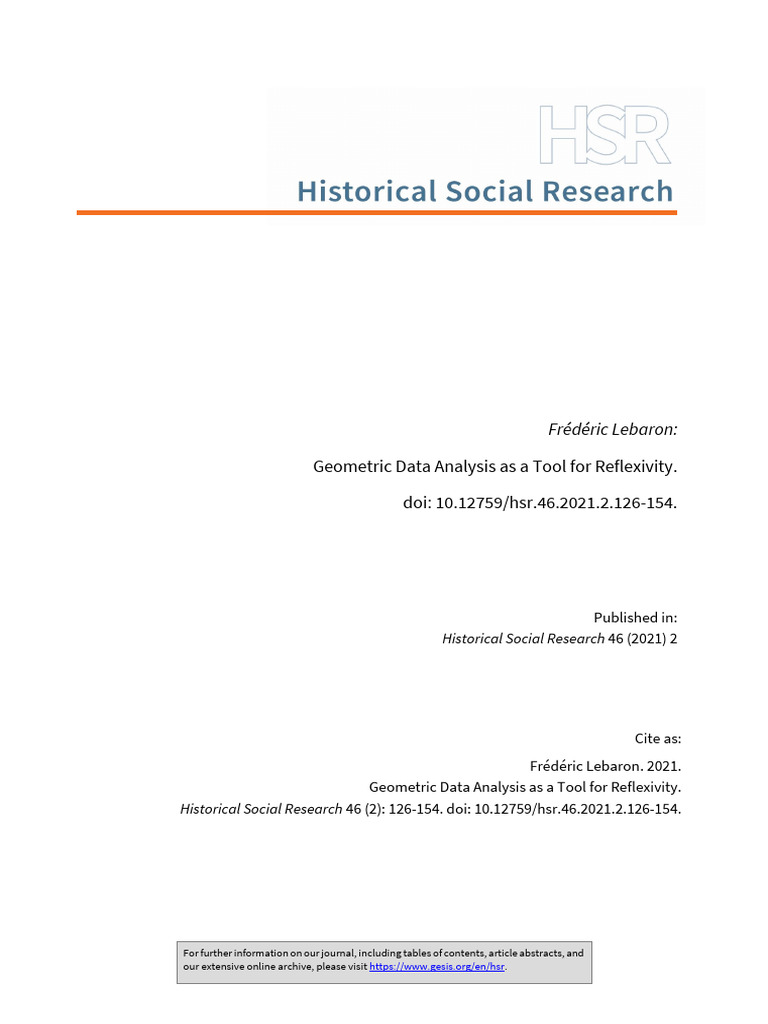 Reflexivity with Geometric Data Analysis | PDF | Principal Component Analysis | Statistics