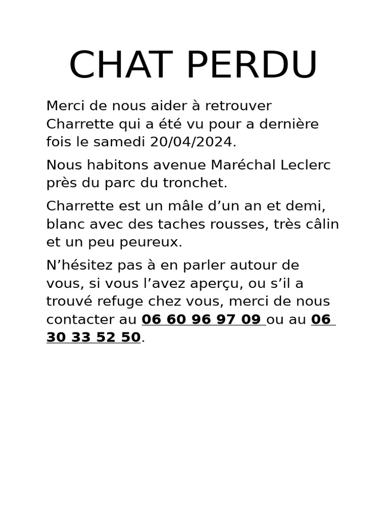 Chat Perdu | PDF