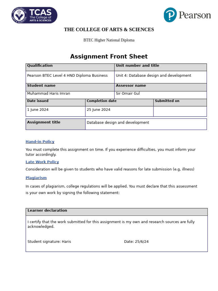 Database Assignment | PDF