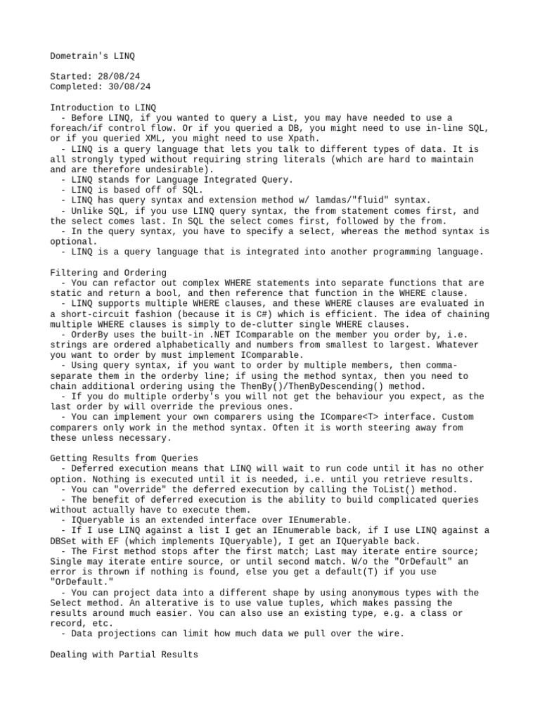 From Zero To Hero LINQ | PDF