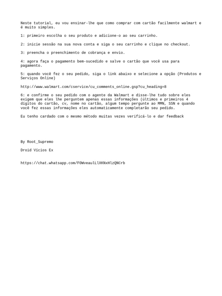 Tutorial Walmart Pdf