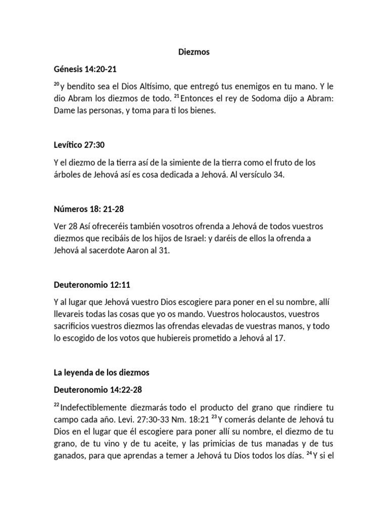 Diezmos | PDF | Abrahán | Diezmo