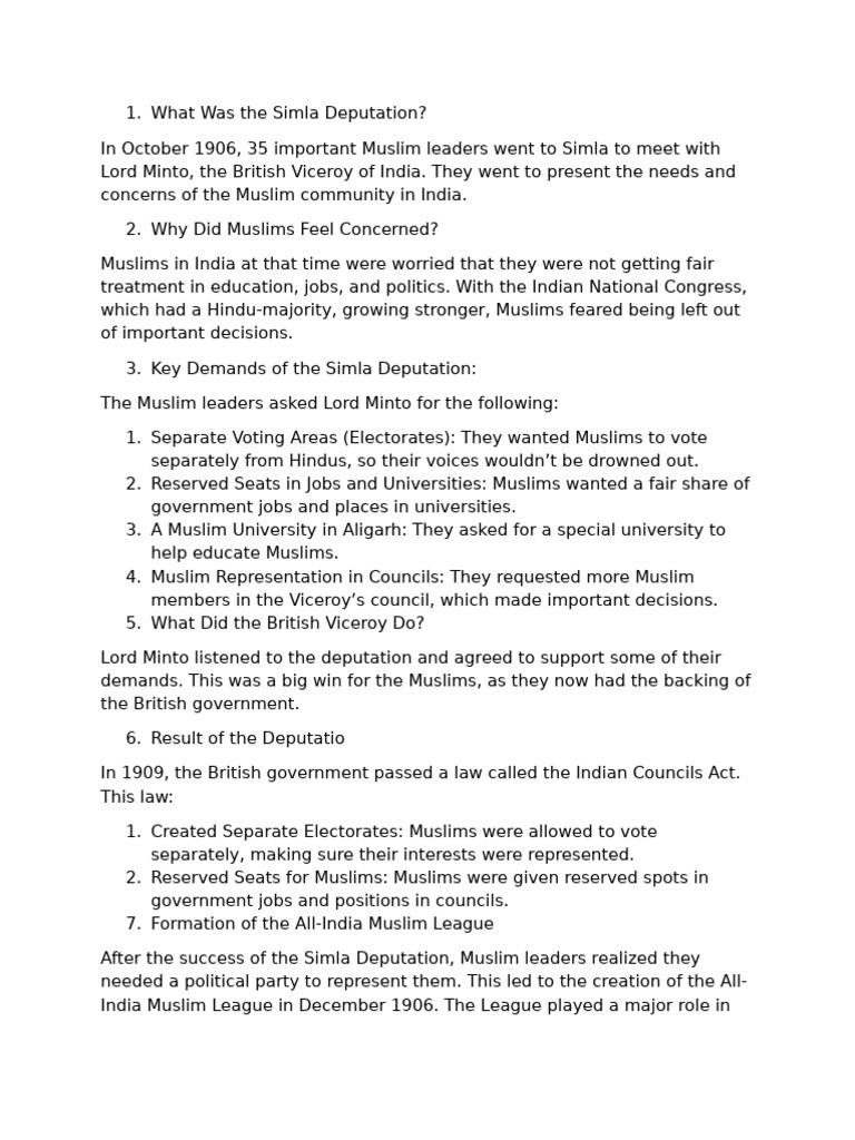 simla deputation | PDF