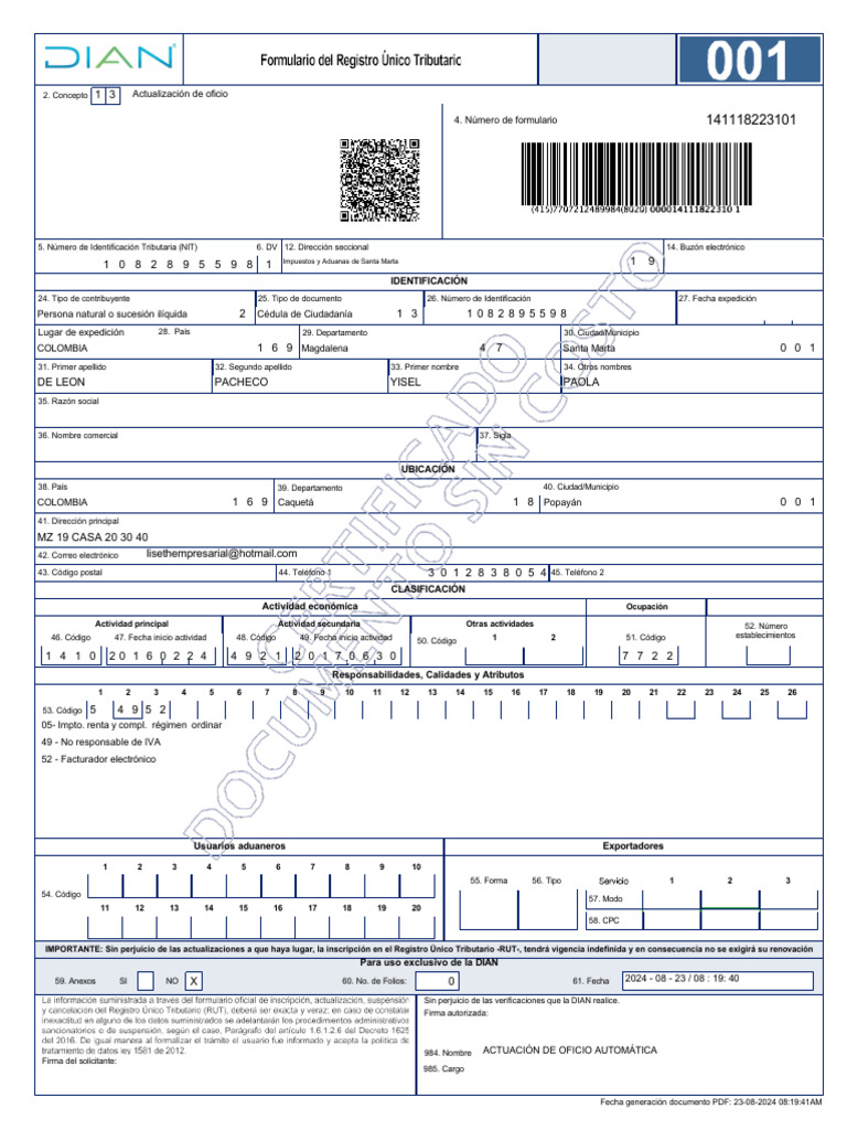 Rut Yisel de Leon R52 | PDF