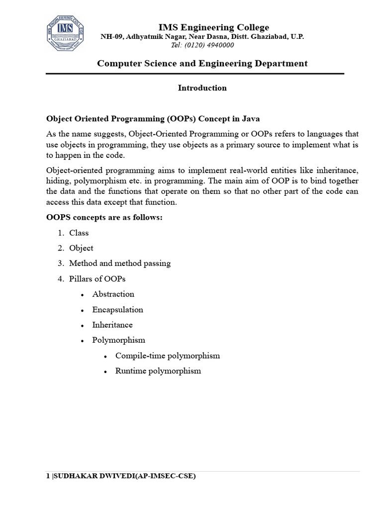 Java 1 | PDF