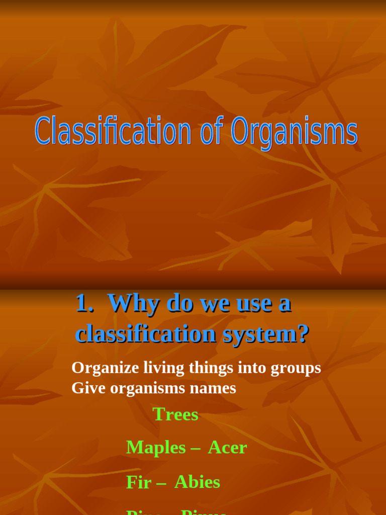 ClassifyingOrganismsPowerpoint 1 | PDF | Taxonomy (Biology) | Genus
