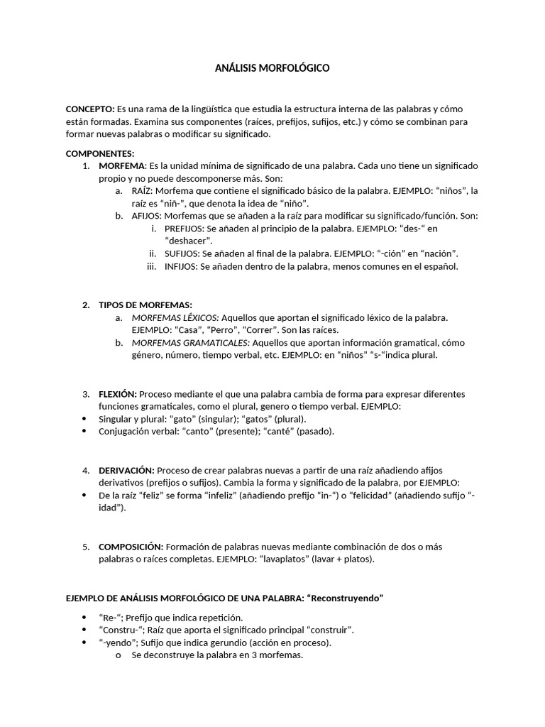 Análisis Morfológico | PDF