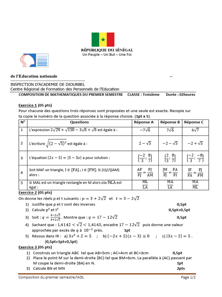Compo1 3ieme IADL 2024 | PDF