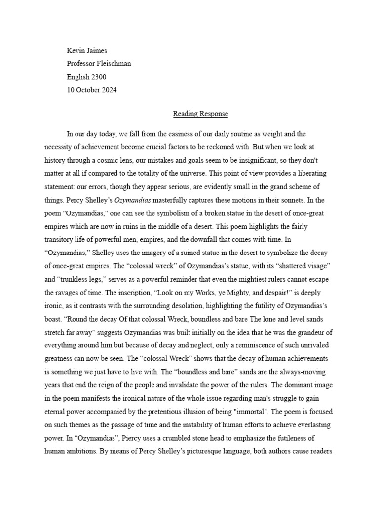 Reading Response | PDF