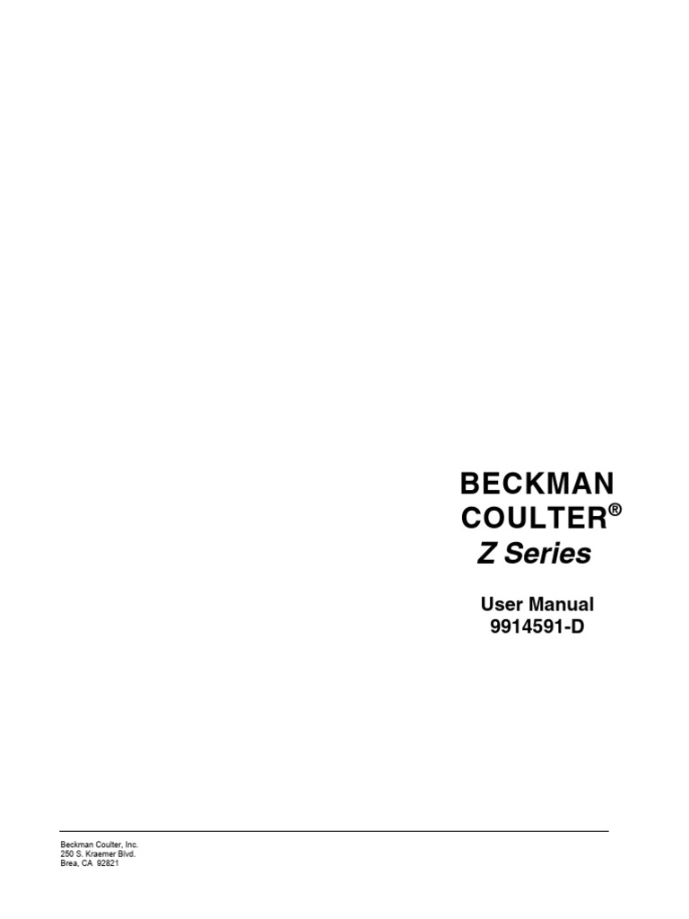 Beckman Counter Z Manual | PDF