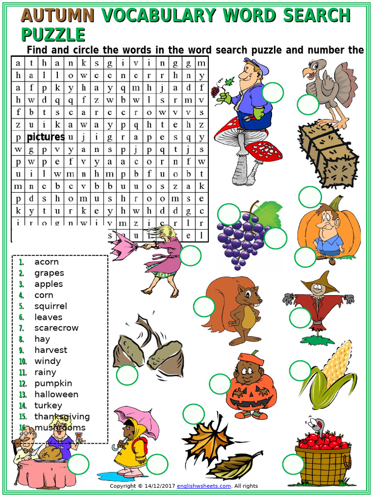 Vocabulario de Inglés de Otoño | PDF