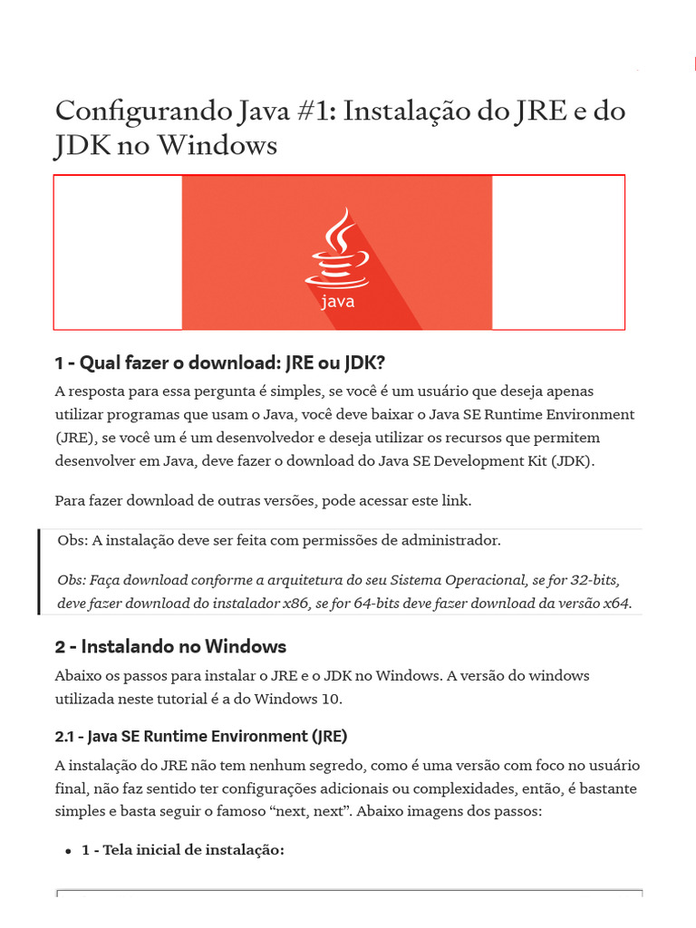Instalacao de Java | PDF