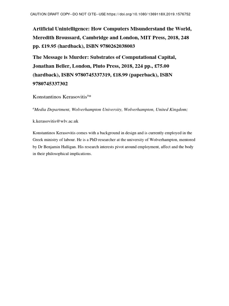 Artificial Unintelligence How Computers | PDF