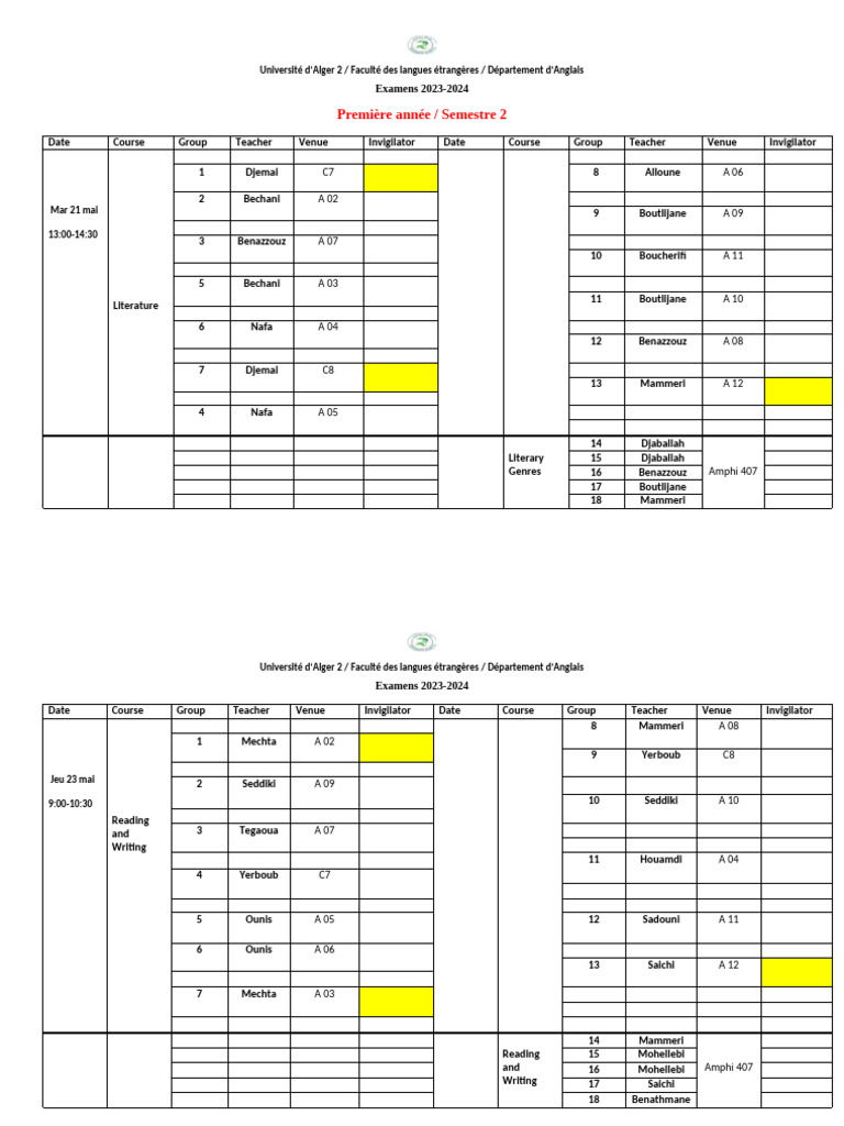 Examens - L1 2023 20244 | PDF