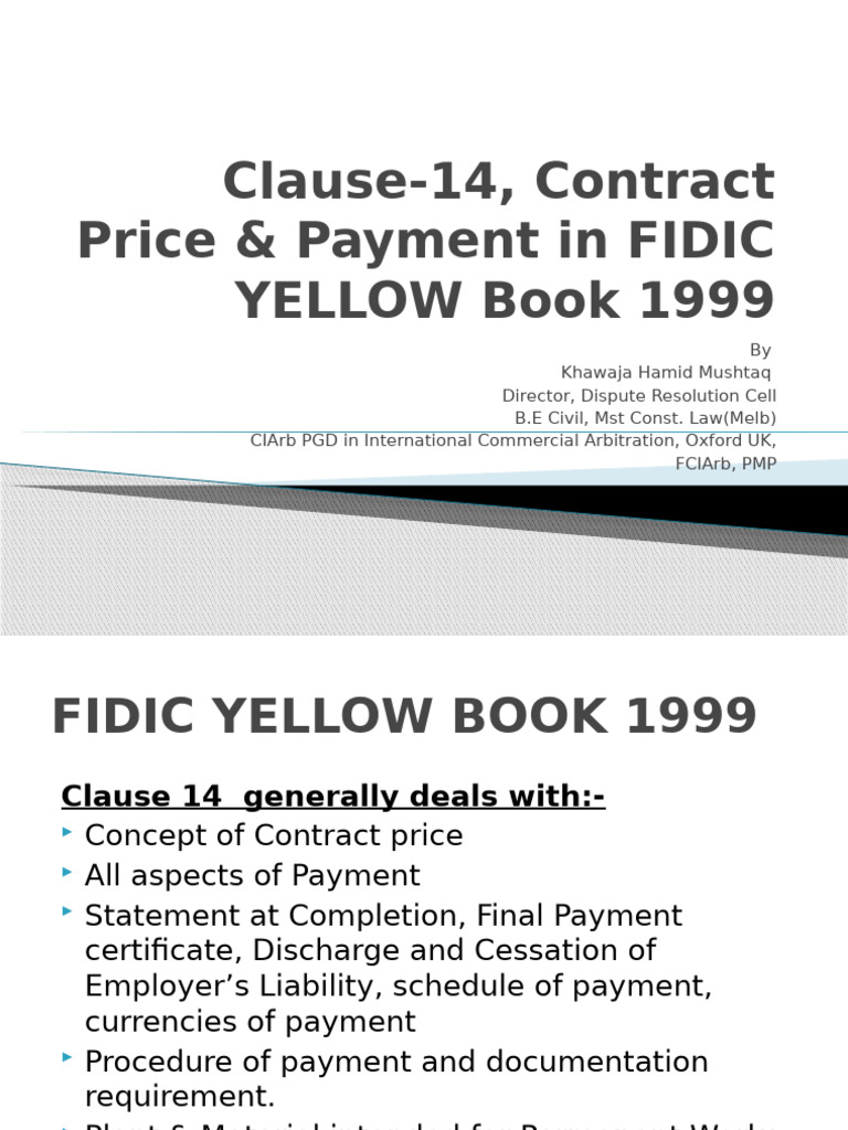 Presentation On Clause 14, Contract Price | PDF