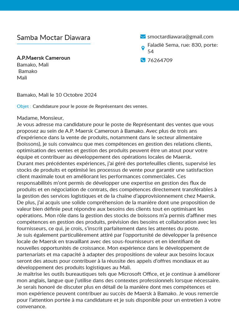 CL 2024-10-10 Samba Moctar Diawara | PDF