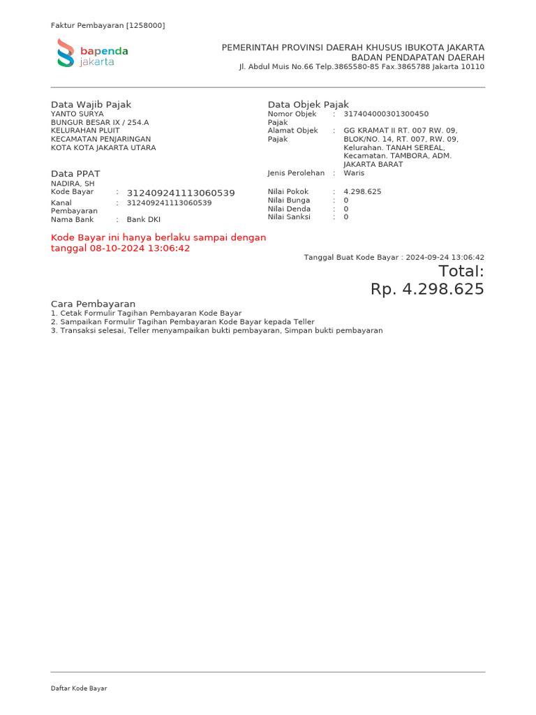 Cetak Invoice BPHTB Ppat | PDF