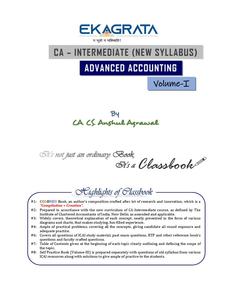 CA-Inter Advanced Accounting by CA CS Anshul Agrawal | PDF