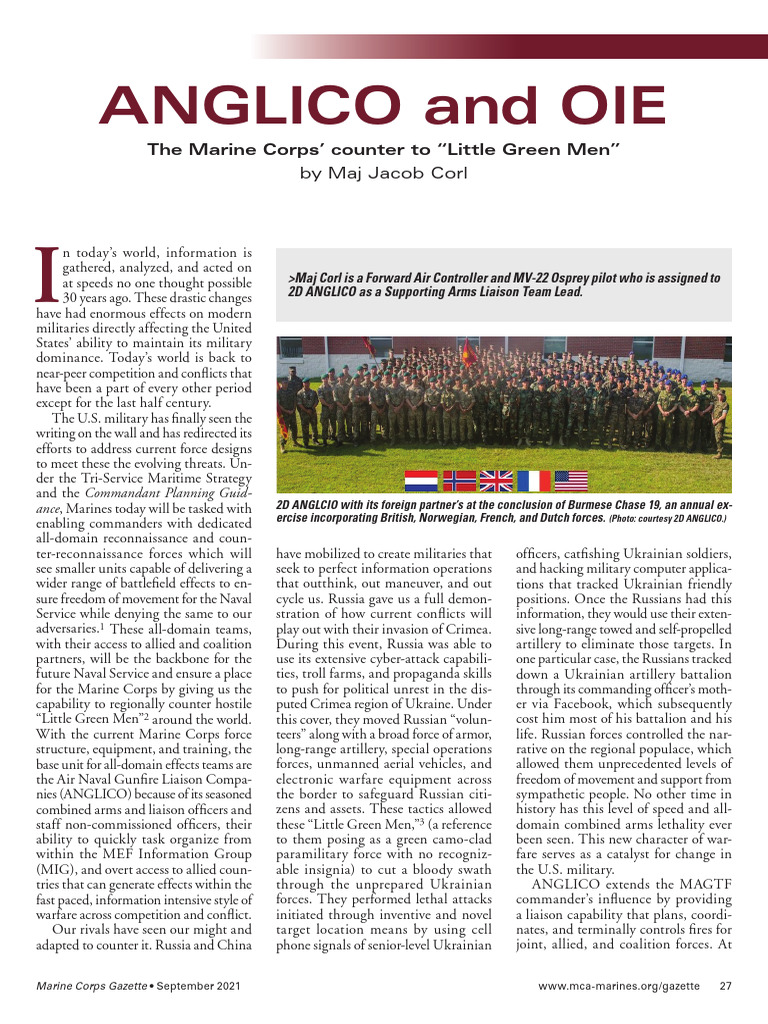 27 ANGLICO and OIE | PDF