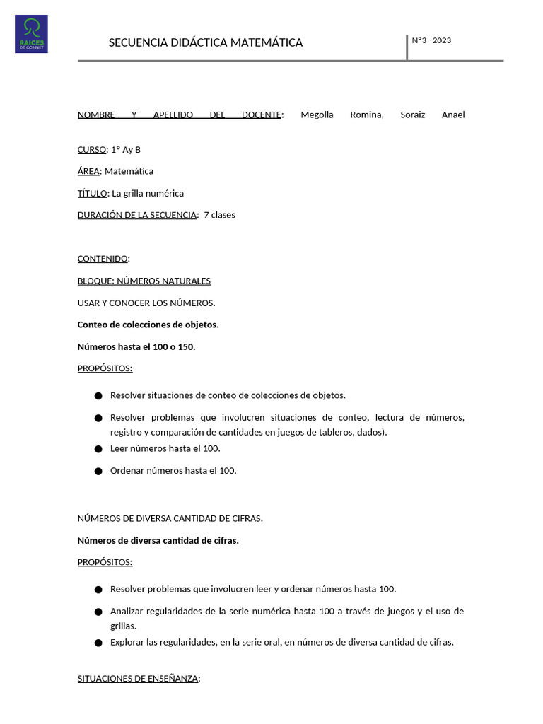 Mate Sec. Didáctica Nº3 2023 Cartas y Grilla | PDF