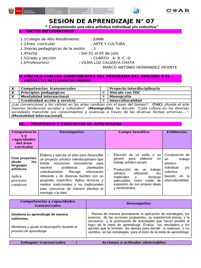 SESION N° 7 -CUARTO | PDF