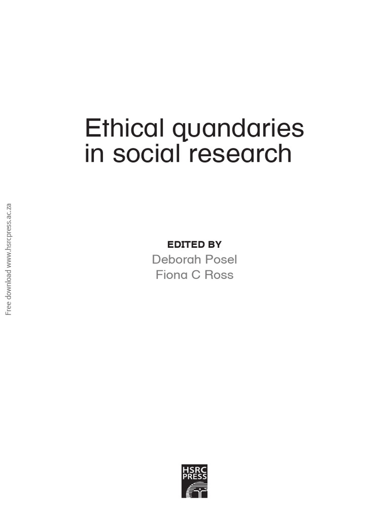 Ethical Quandries in Social Research | PDF