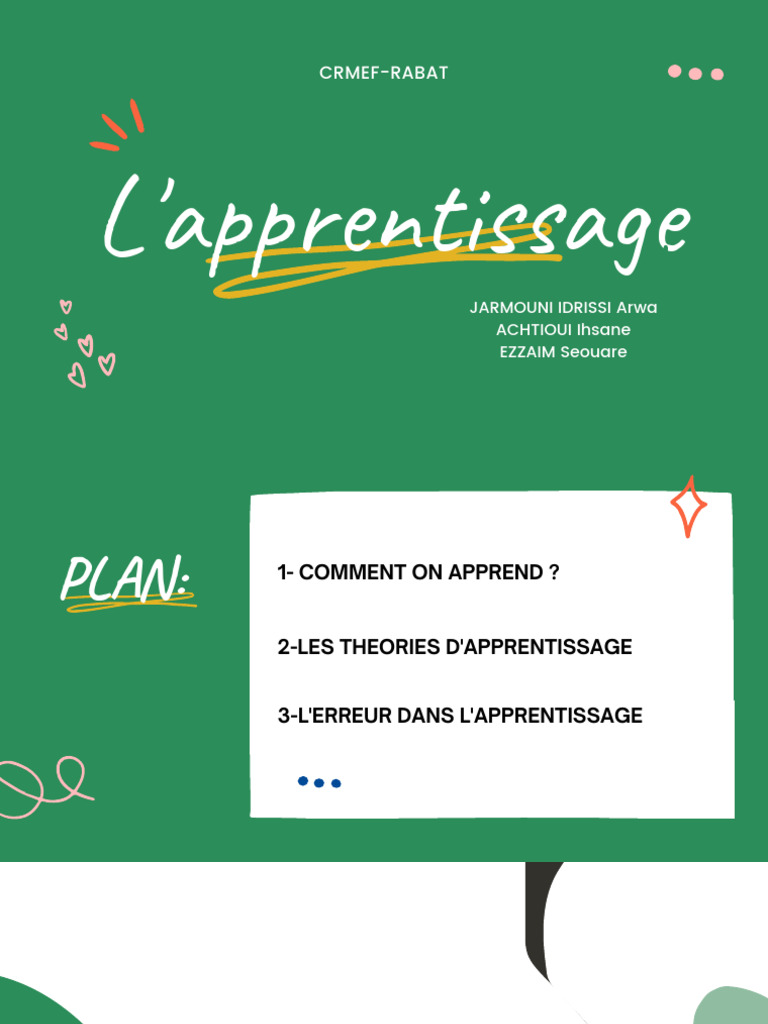 Module 2 L'apprentissage | PDF