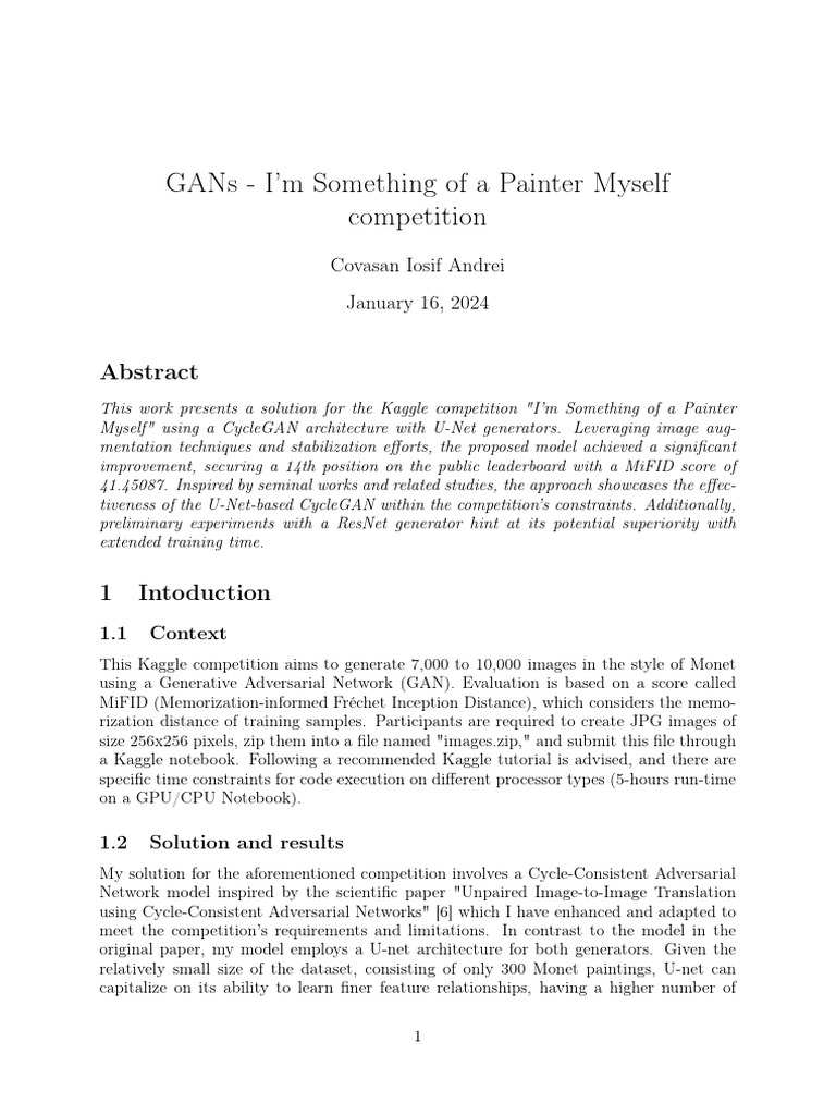 MonetP1 - GANs | PDF