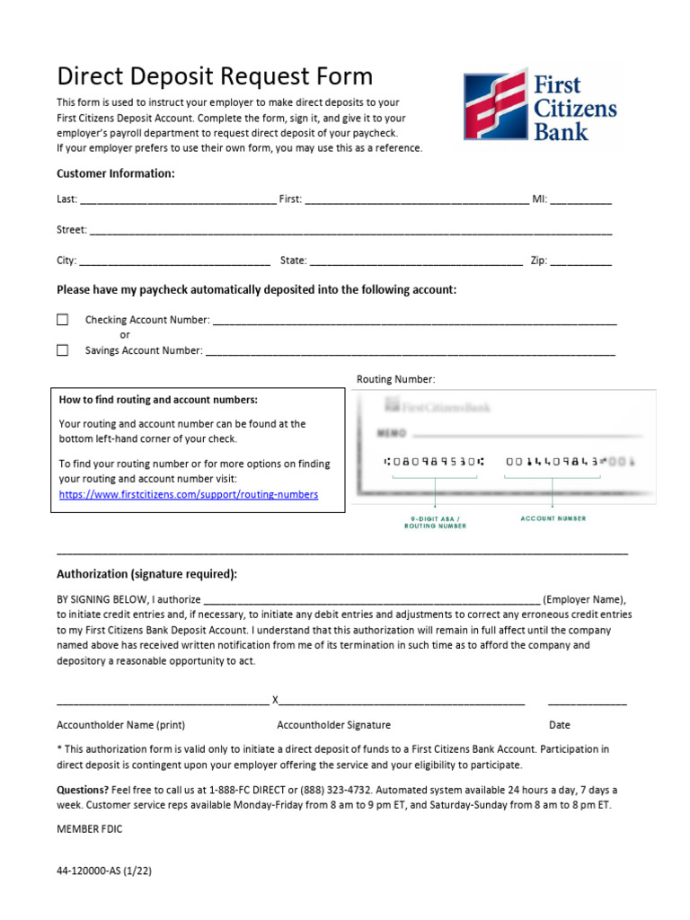 Direct Deposit Request Form | PDF